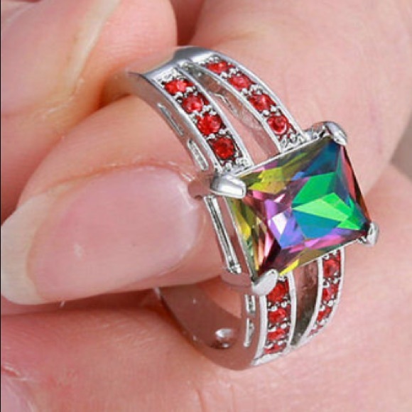 Jewelry | Gorgeous Mystic Rainbow Ruby Turkish White Gold | Poshmark